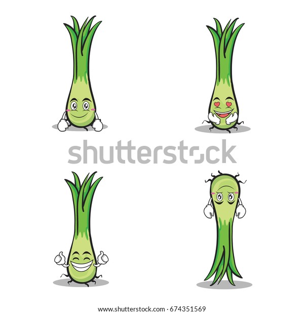 Character Leek Cartoon Set Stock Vector (Royalty Free) 674351569