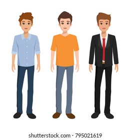 Character Man Different Style Standing Pose Stock Vector (Royalty Free ...