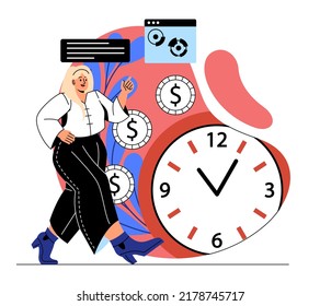 Character Manage Finances Time Equals Money Stock Vector (Royalty Free ...