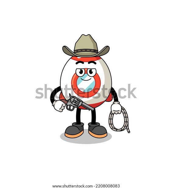 Character Mascot Rocket Cowboy Character Design Stock Vector (Royalty ...
