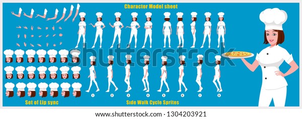 Character Model Sheet Walk Cycle Animation Stock Vector (Royalty Free ...