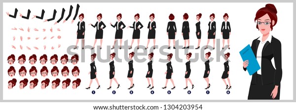 Character Model Sheet Walk Cycle Animation Stock Vector (Royalty Free ...