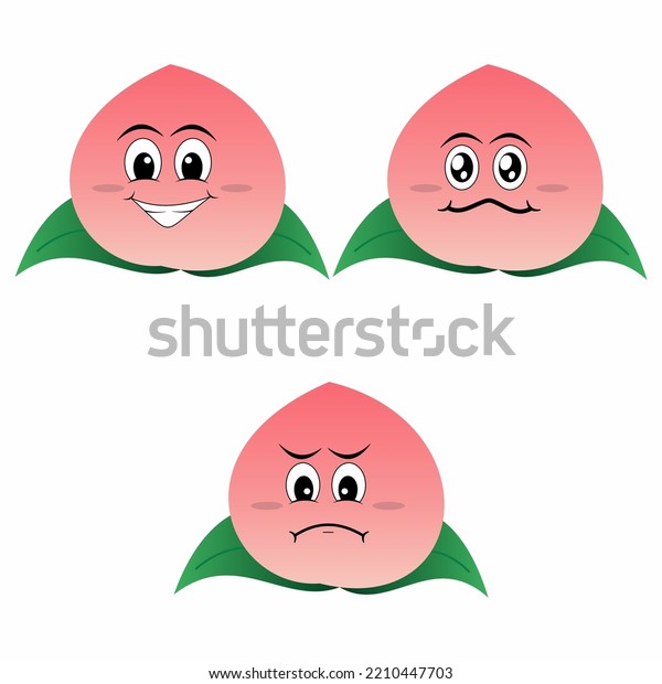 Character Peaches Icon Vector Illustration Stock Vector (Royalty Free ...