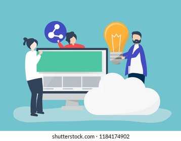 Character People Technology Icons Stock Vector (Royalty Free ...