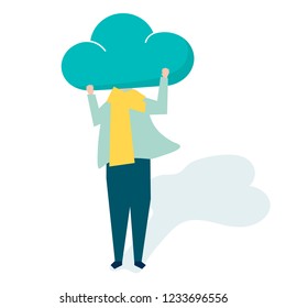 Character Person Cloud Head Illustration Stock Vector (Royalty Free ...