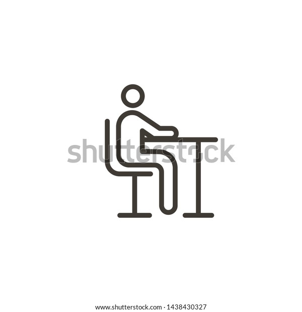 Character Sitting Table Icon Trendy Modern Stock Vector (Royalty Free ...