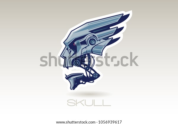 Character Skull Robot Machine Head Metal Stock Vector (Royalty Free ...