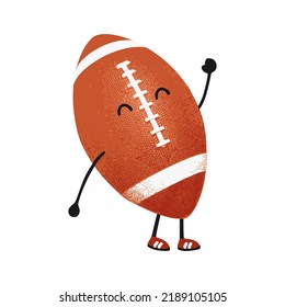 Character Vector Cute Rugby Ball Flat Stock Vector (Royalty Free ...