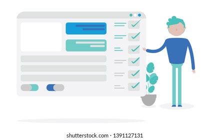 Character Writing On Website: vector de stock (libre de regalías ...