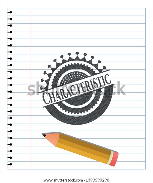 Characteristic Emblem Draw Pencil Effect Vector Stock Vector (Royalty ...