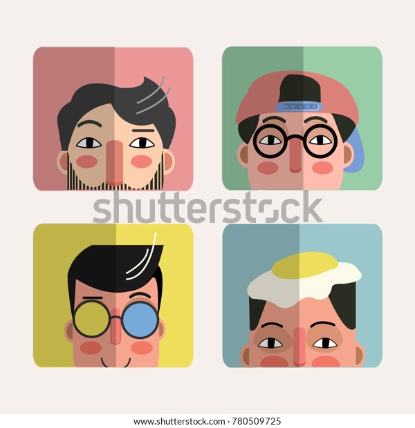 Characters Avatars Cartoon Flat Style Stock Vector (Royalty Free ...