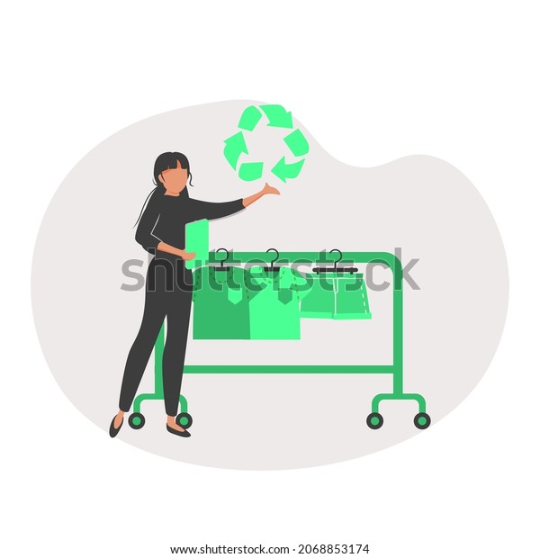 Characters Use Recyclable Eco Friendly Textile Stock Vector (Royalty ...