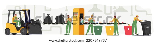 Characters Working On Waste Recycling Plant Stock Vector (Royalty Free ...