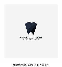 Charcoal Dental Teeth Logo Vector Stock Vector (Royalty Free) 1487632025
