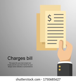 Charge Bills Hand Simple Flat Style Stock Vector (Royalty Free ...