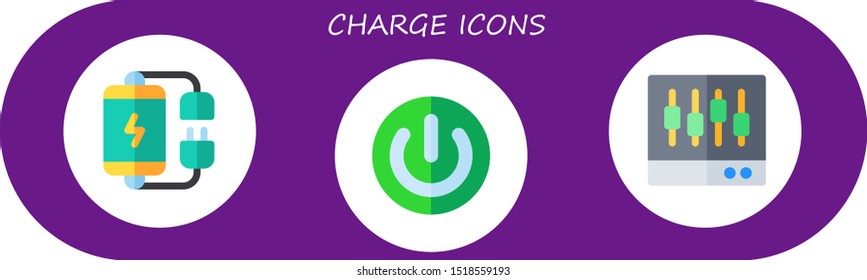 Charge Icon Set 3 Flat Charge Stock Vector (Royalty Free) 1518559193 ...