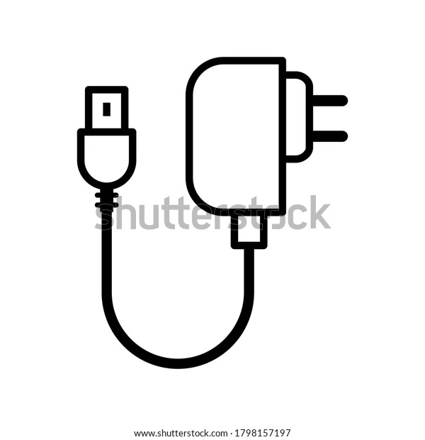 Charger Cable Vector Icon Sign Symbols Stock Vector (Royalty Free ...