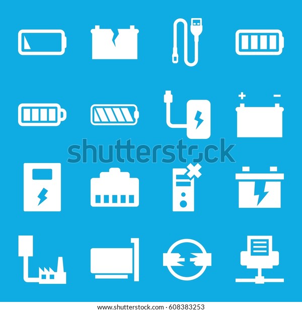 Charger Icons Set Set 16 Charger Stock Vector (Royalty Free) 608383253