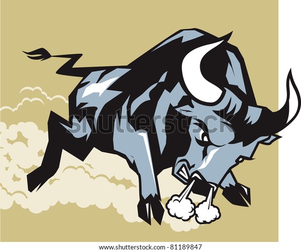 Charging Bull Stock Vector (Royalty Free) 81189847