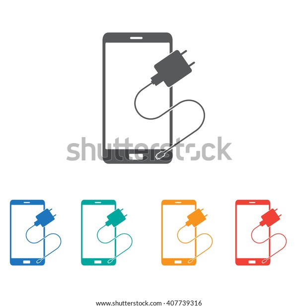 Charging Mobile Symbol Icon 스톡 벡터(로열티 프리) 407739316