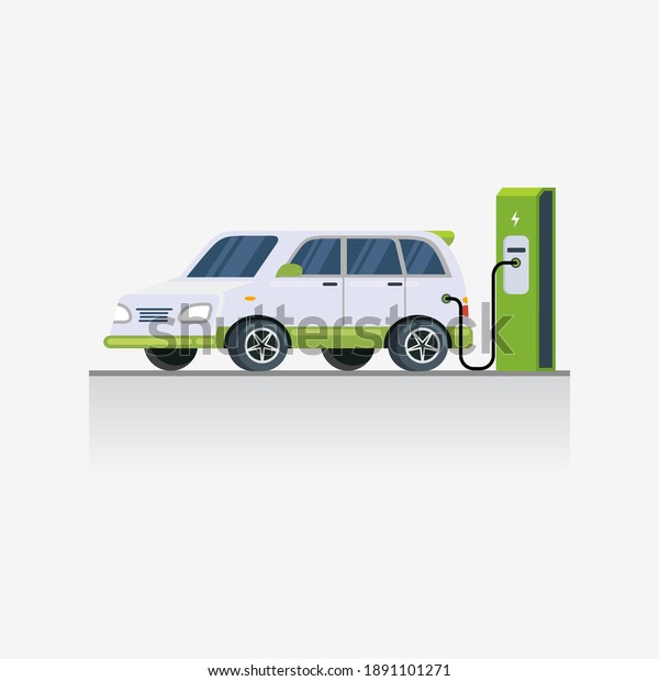 Charging Station Design Concept Electric Vehicle Stock Vector (Royalty ...