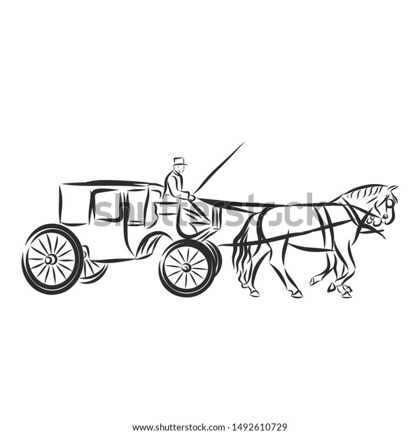 Chariot Horse Running Vector Shape Stock Vector (Royalty Free ...