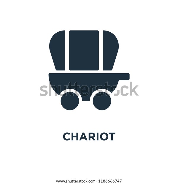 Chariot icon. Black filled vector illustration. Chariot symbol on white ...