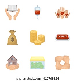 Charitable Foundation Icons On Helping People Stock Vector (Royalty ...