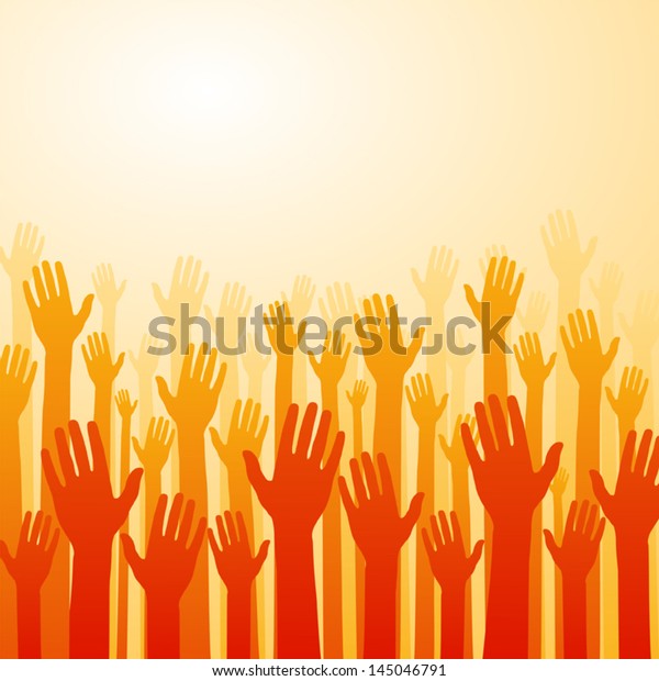 Charity Background Hands Orange Color Stock Vector (Royalty Free ...