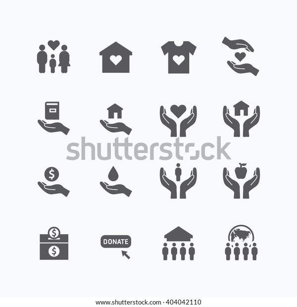 Charity Donation Silhouette Icons Flat Line Stock Vector (Royalty Free ... Charity Donation Silhouette Icons Flat Line Stock Vector (Royalty Free ...