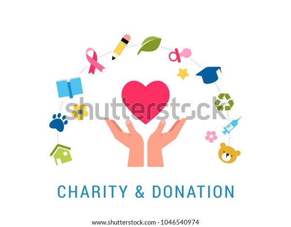 Charity Giving Donation Concept Poster Template Stock Vector (Royalty ...