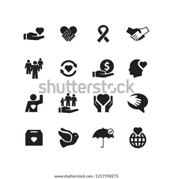 Charity Icon Set Stock Vector (Royalty Free) 1217198275