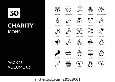 Charity Icons Collection Set Vector Line Stock Vector (Royalty Free ...