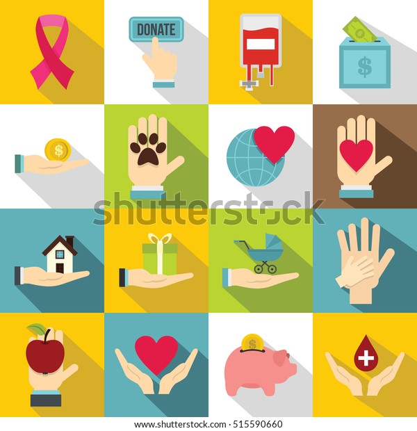 Charity Icons Set Flat Illustration 16 Stock Vector (Royalty Free ... Charity Icons Set Flat Illustration 16 Stock Vector (Royalty Free ...