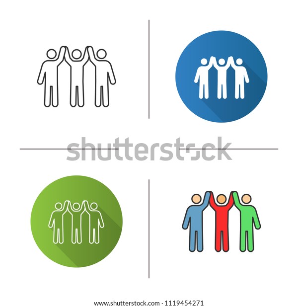 Charity organization icon. Flat design, linear and color styles. Unity ...