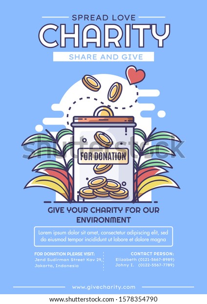 Charity Poster Template Money Vector Stock Vector (Royalty Free ...