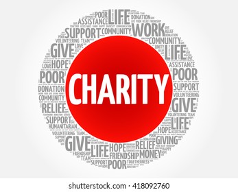 Charity Word Cloud Collage Concept Background Stock Vector (Royalty ...