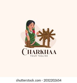 Charkhaa Indian Vector Mascot Logo Template Stock Vector (Royalty Free ...