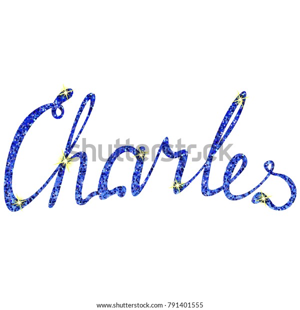 Charles Name Lettering Tinsels: vector de stock (libre de regalías ...
