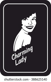 Charming Lady Simple Black Card Logotype Stock Vector (Royalty Free ...