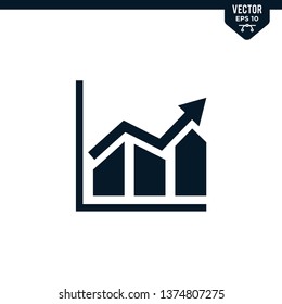 Chart Arrow Icon Collection Glyph Style Stock Vector (Royalty Free ...