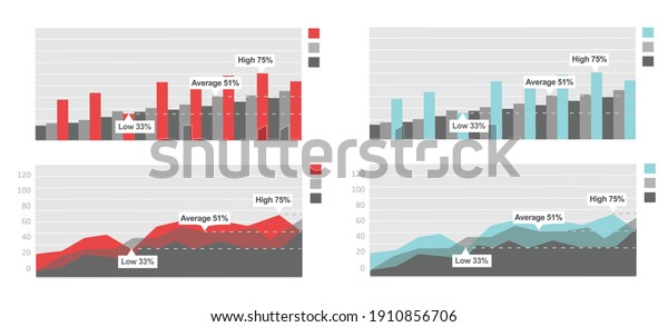 Chart Graphs Infographic Red Blue Stock Vector (Royalty Free ...
