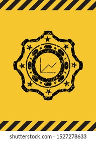 Chart Icon Black Grunge Emblem Yellow Stock Vector (Royalty Free ...