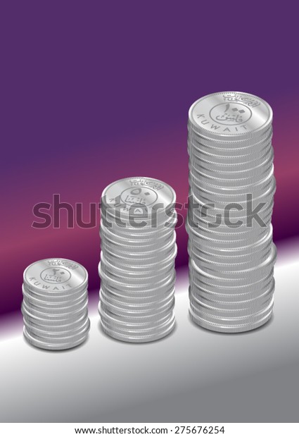 Chart Made Kuwait Coins Growth Business Stock Vector (Royalty Free ...