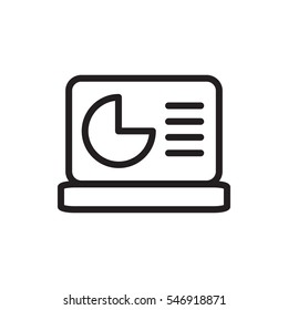 Chart On Display Icon Illustration Isolated Stock Vector (Royalty Free ...