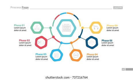 Chart Six Phases Slide Template Stock Vector (Royalty Free) 737216764
