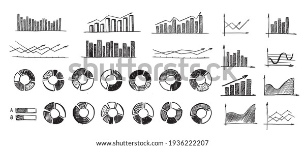 Charts Graphs Icons Set Hand Drawn Stock Vector (Royalty Free ...