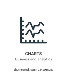 Charts Vector Icon On White Background Stock Vector (Royalty Free ...