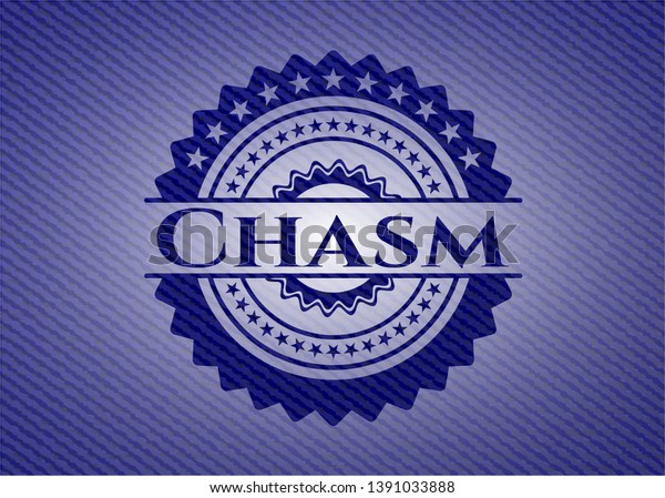 Chasm Badge Denim Background Vector Illustration Stock Vector (Royalty ...