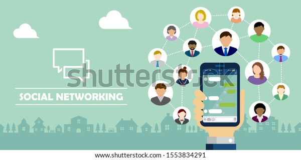 Chat App Snsmessage App Vector Banner 스톡 벡터(로열티 프리) 1553834291
